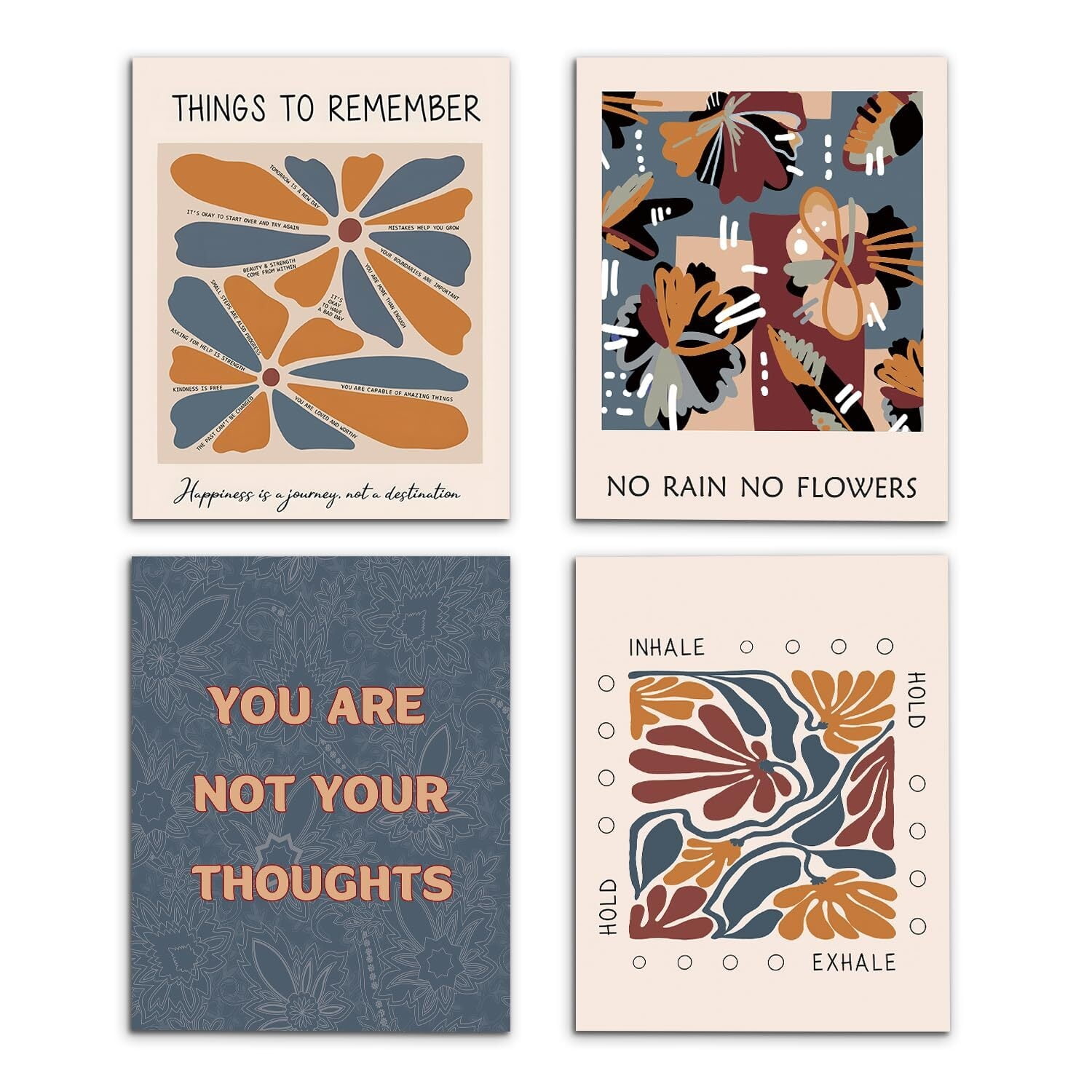 Boho Floral Mental Health Wall Decor, Inspirational Psychology Wall Art ...