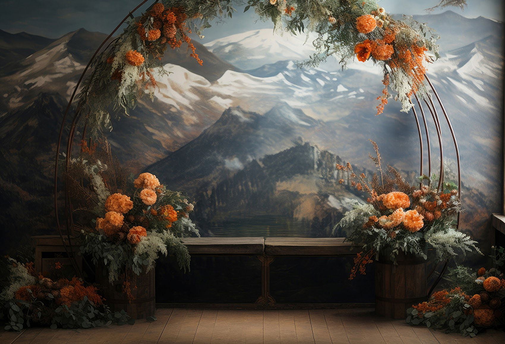 Boho Floral Mountain Adult Birthday Wedding Maternity Art Portrait r ...