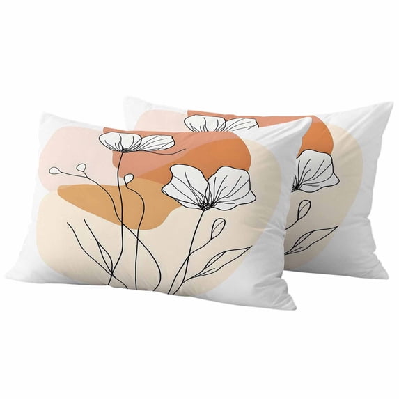 Boho Floral Outdoor Pillow Covers 20"x12" Set of 2,Waterproof Throw ...