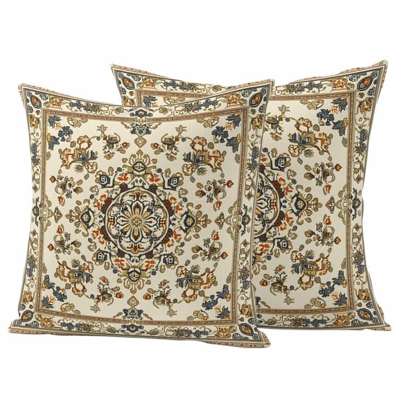 Boho Floral Outdoor Pillow Covers 20"x20" Set of 2,Waterproof Throw ...