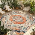 Boho Floral Outdoor Rug 6x9 ft Orange Theme Abstract Traditional Ethnic ...