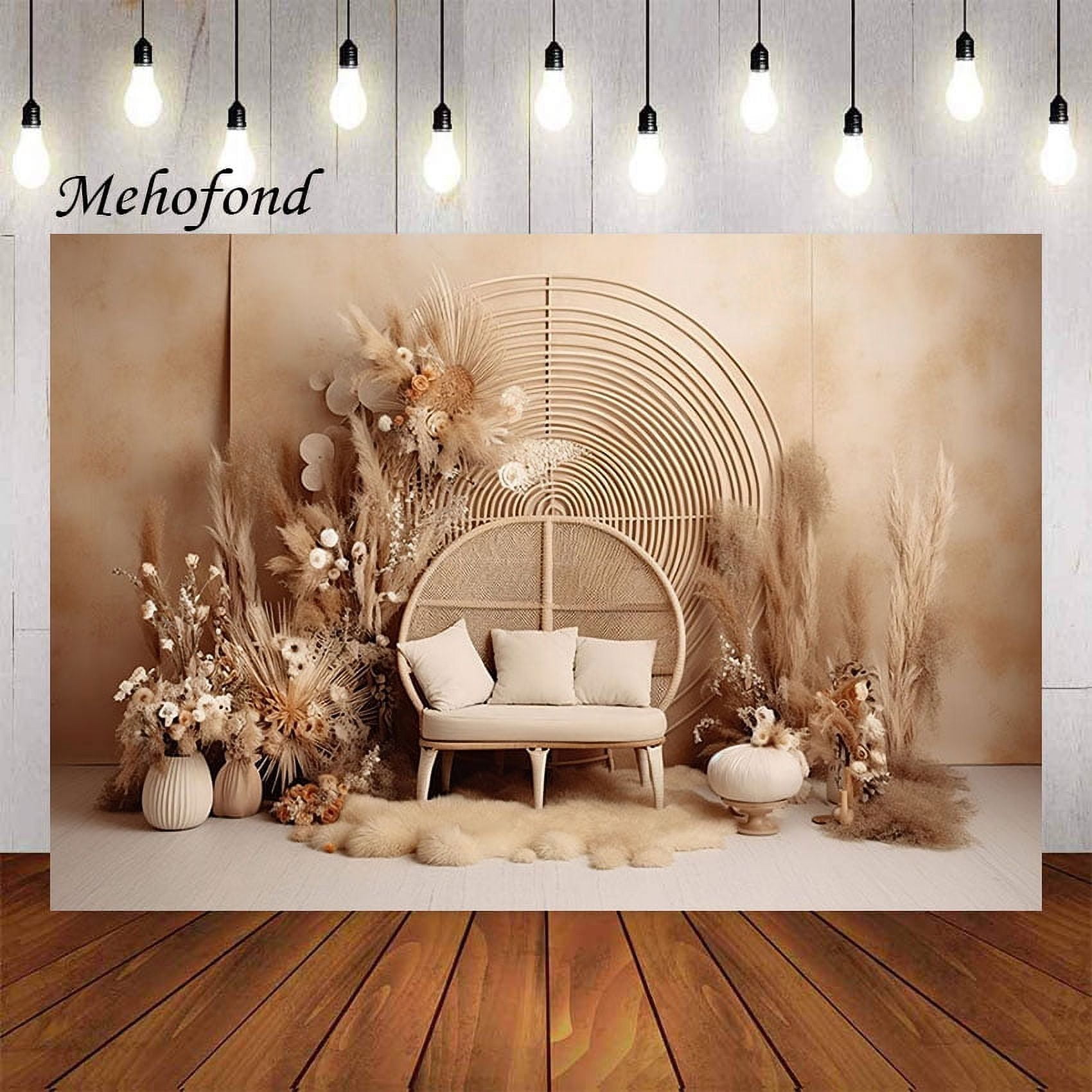 Boho Floral Pampas Grass Kid Birthday Party Wedding Pregnant Portrait r ...