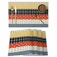 Boho Floral Placemats Set of 12, Paisley Yellow Black Red Blue Strips ...