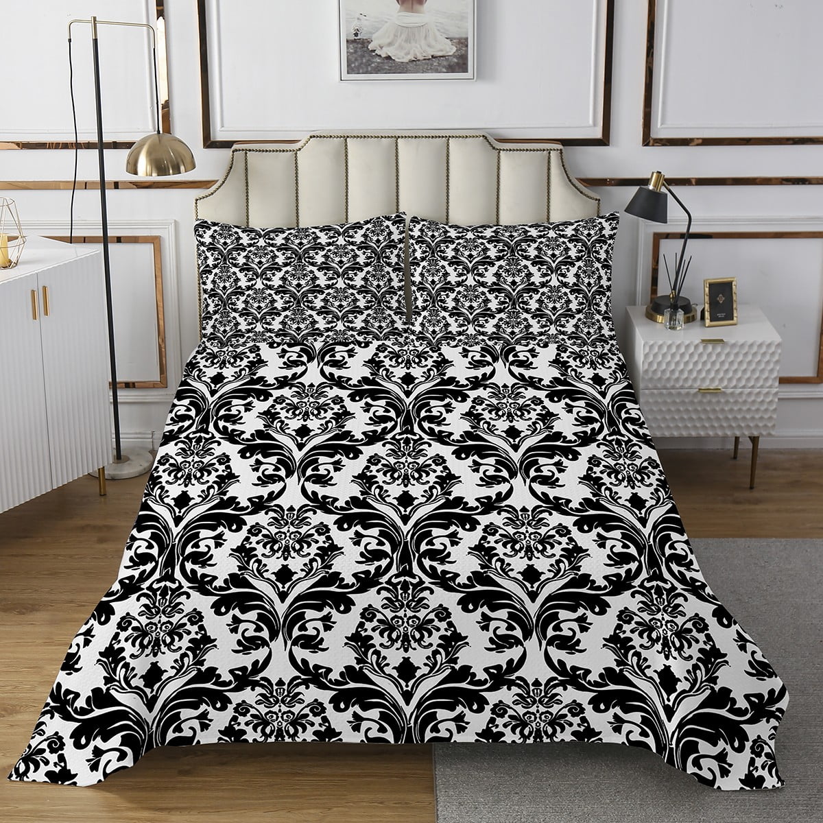 Boho Floral Quilt Set Victorian King Bedspread Set,Gothic Paisley ...
