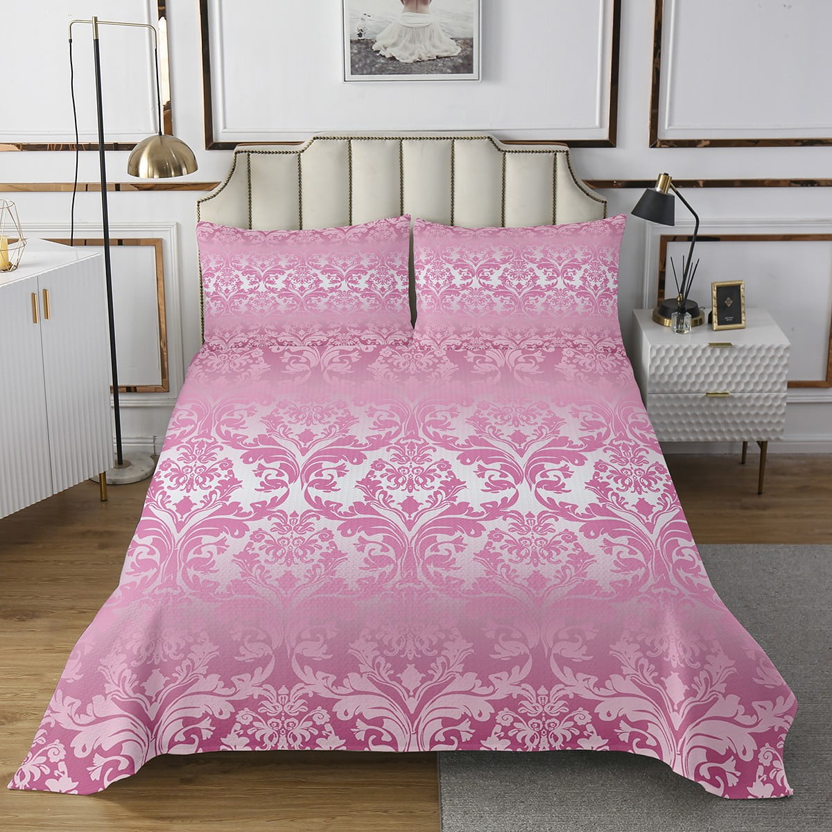 Boho Floral Quilt Set Victorian King Bedspread Set,Gothic Paisley ...