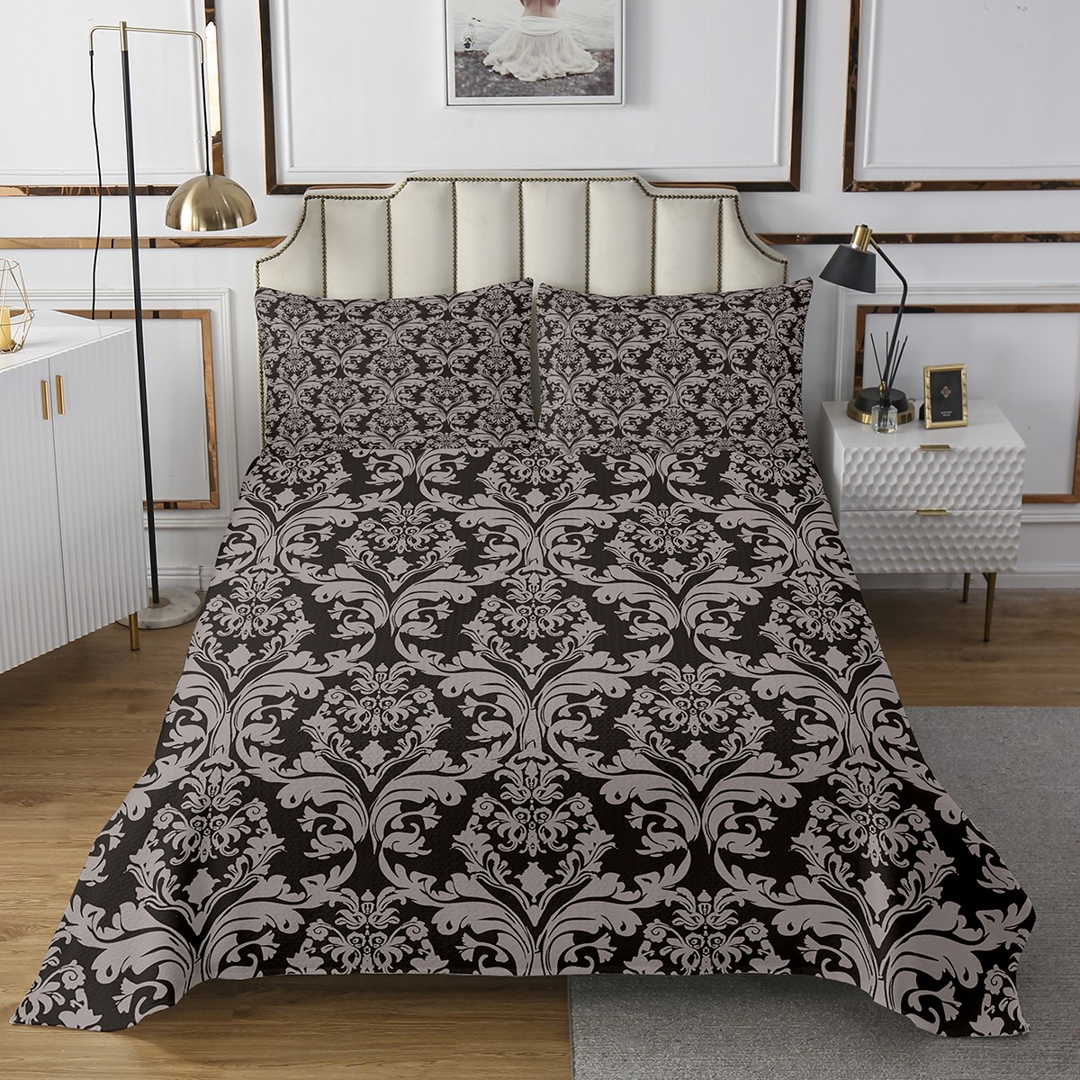 Boho Floral Quilt Set Victorian Queen Bedspread Set,Gothic Paisley ...