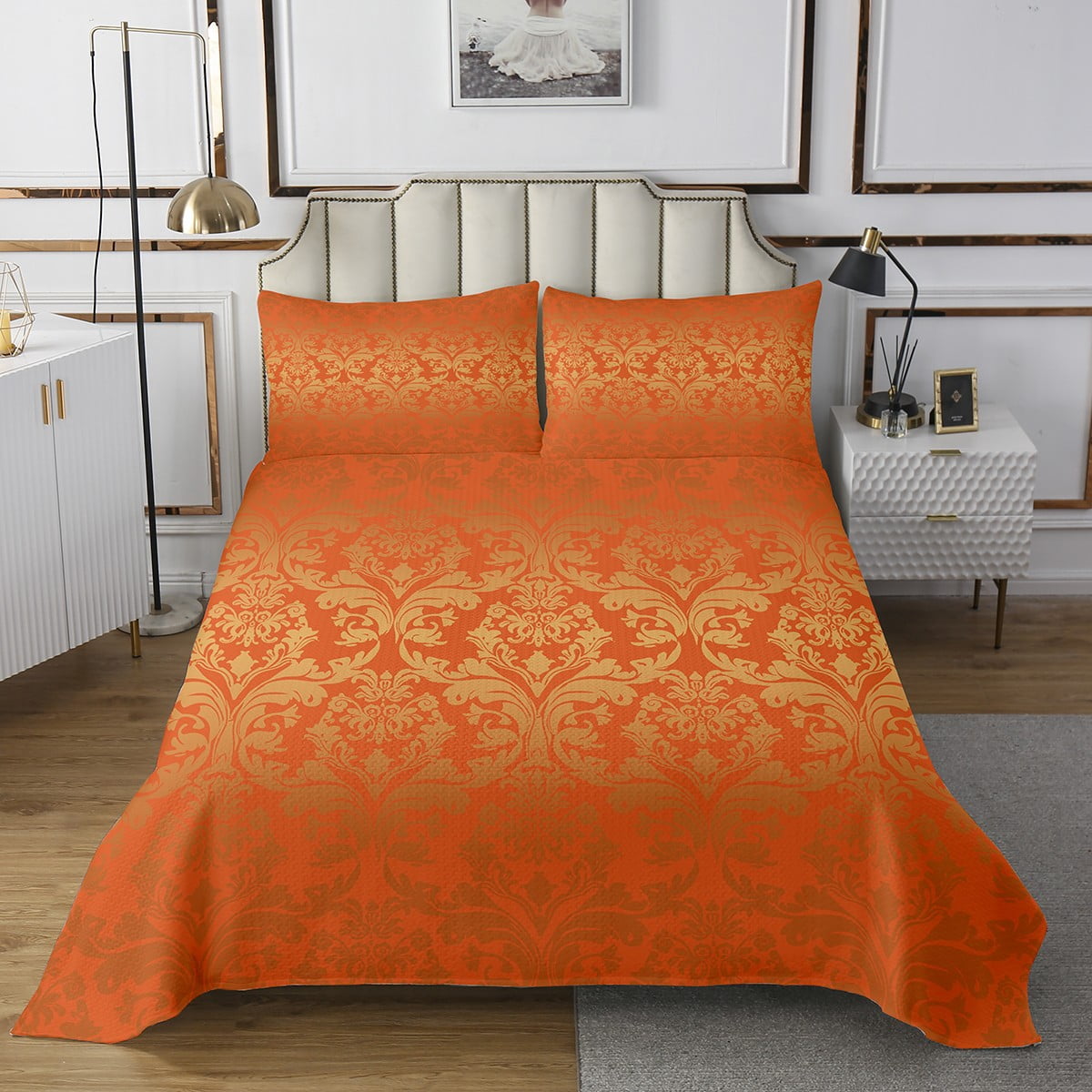 Boho Floral Quilt Set Victorian Queen Bedspread Set,Gothic Paisley ...