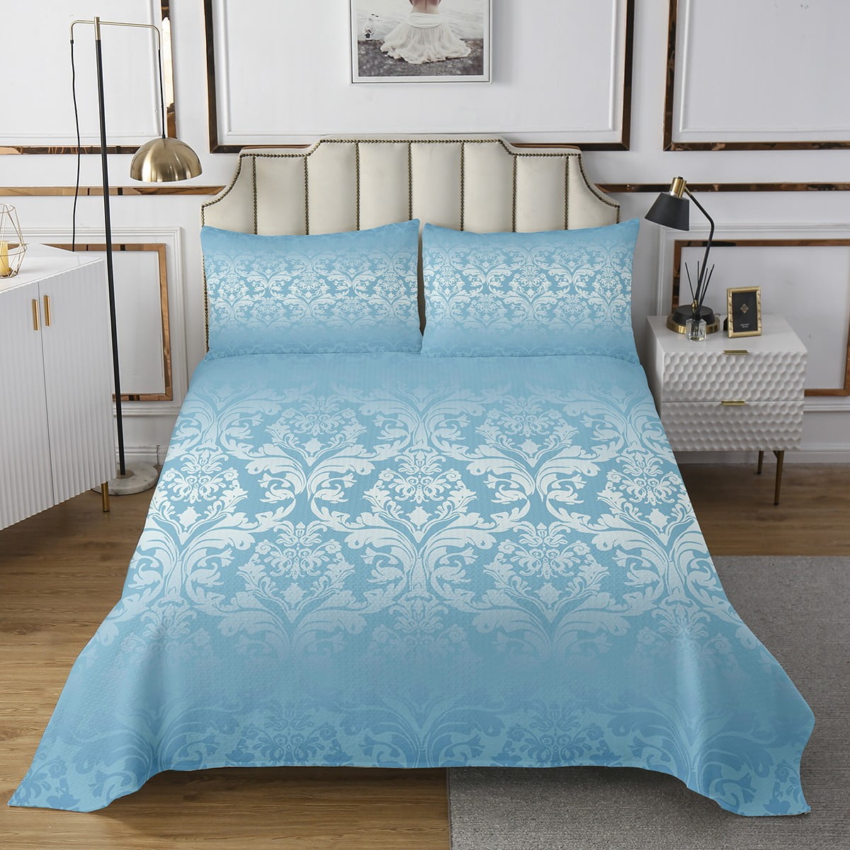 Boho Floral Quilt Set Victorian Twin Bedspread Set for Girls,Gothic ...