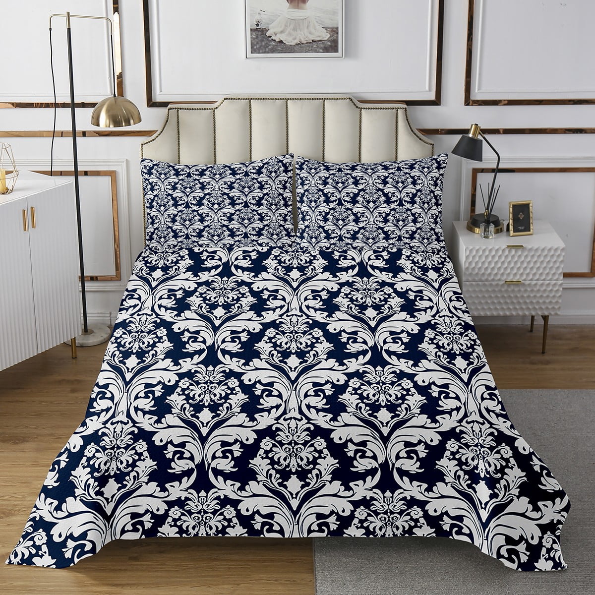 Boho Floral Quilt Set Victorian Twin Bedspread Set,Gothic Paisley ...
