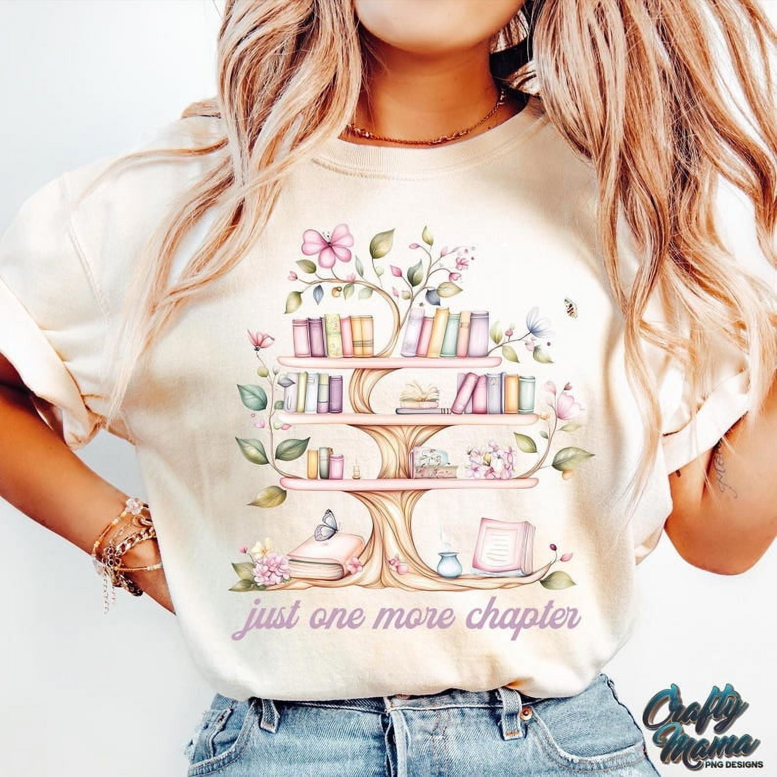 Boho Floral Reading Shirt, Just One More Chapter T-Shirt, Inspirational ...