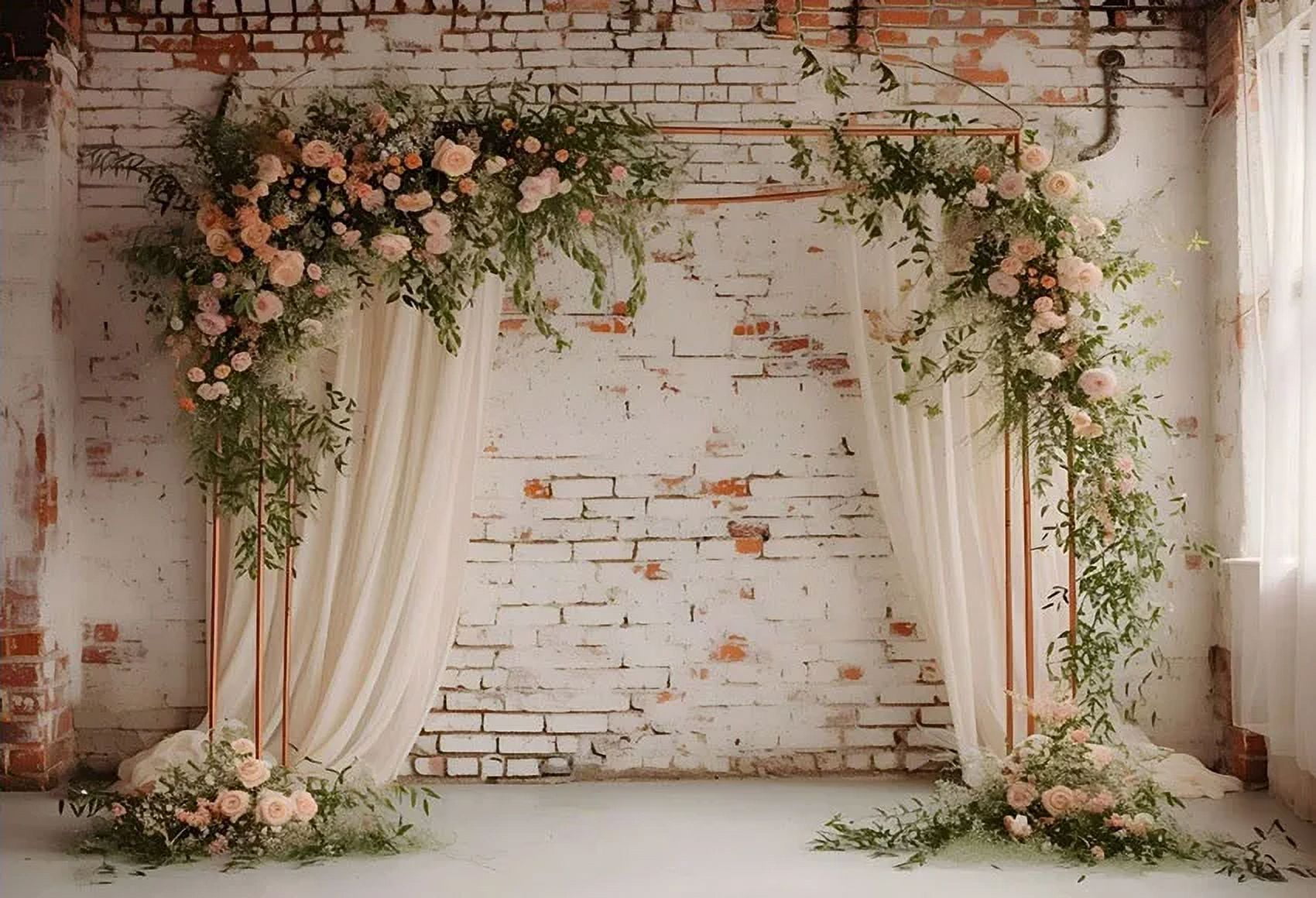 Boho Floral Ring Brick Wall Adult Birthday Wedding Maternity Portrait r ...