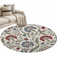 Boho Floral Round Rug 3.3ft Washable Circle Entryway Rugs Non Slip ...