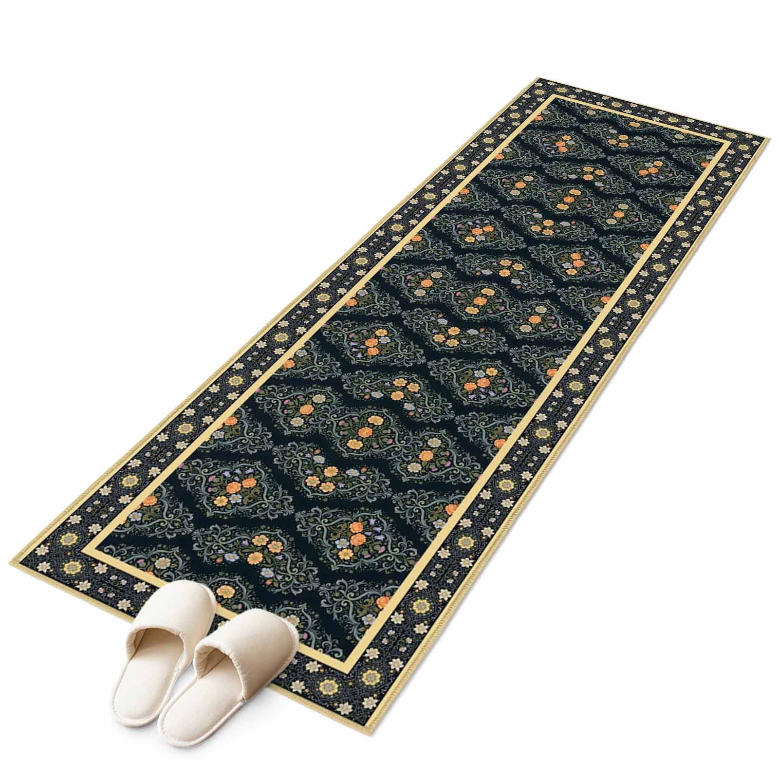 Boho Floral Runner Rug 2x6 Washable Kitchen Rug Non-Slip Lightweight ...