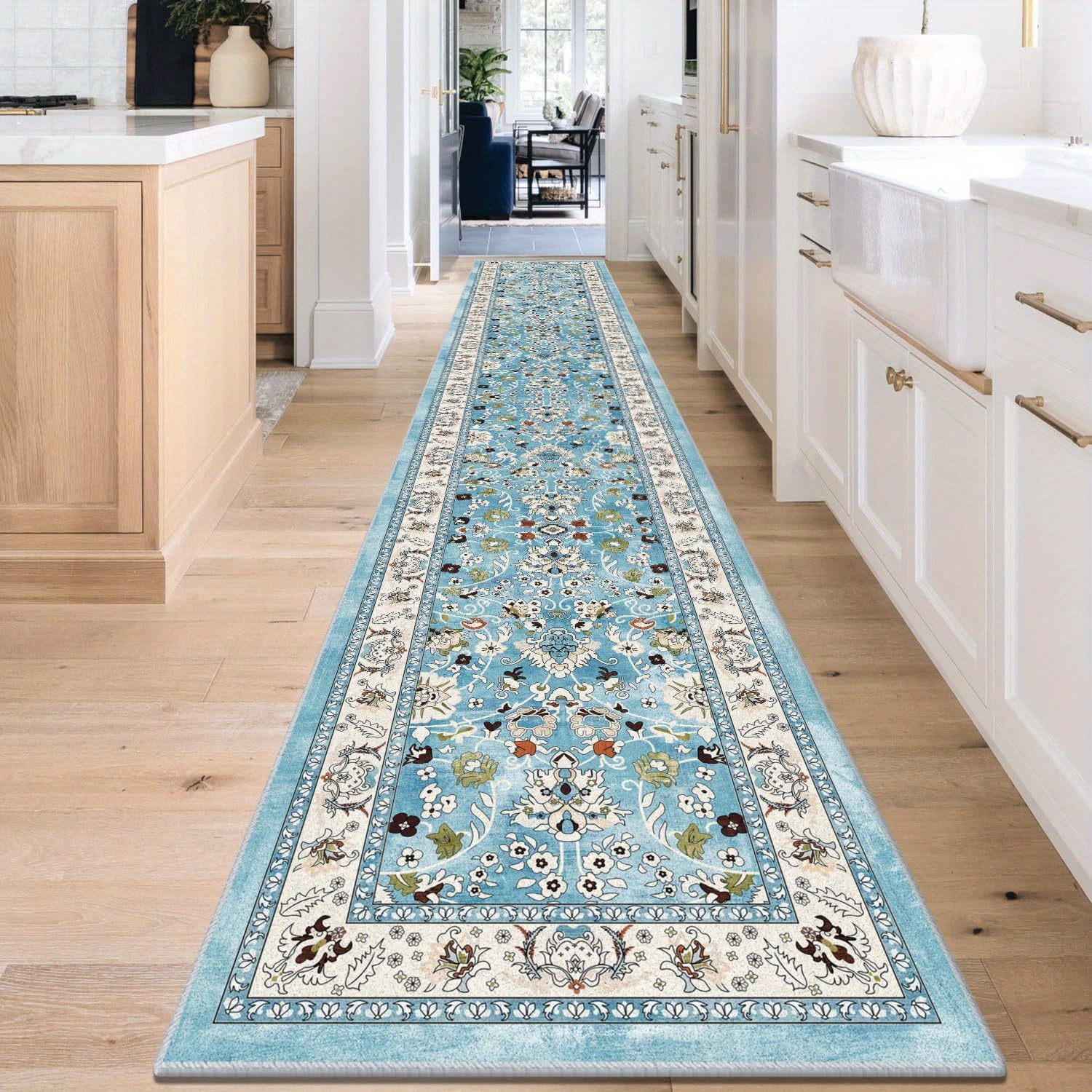 [Boho Floral Runner Rug] Non-Slip Vintage Boho Floral Washable Runner ...