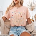 Boho Floral Shirt for Women Wildflower Graphic Tee Pastel Spring Flower ...
