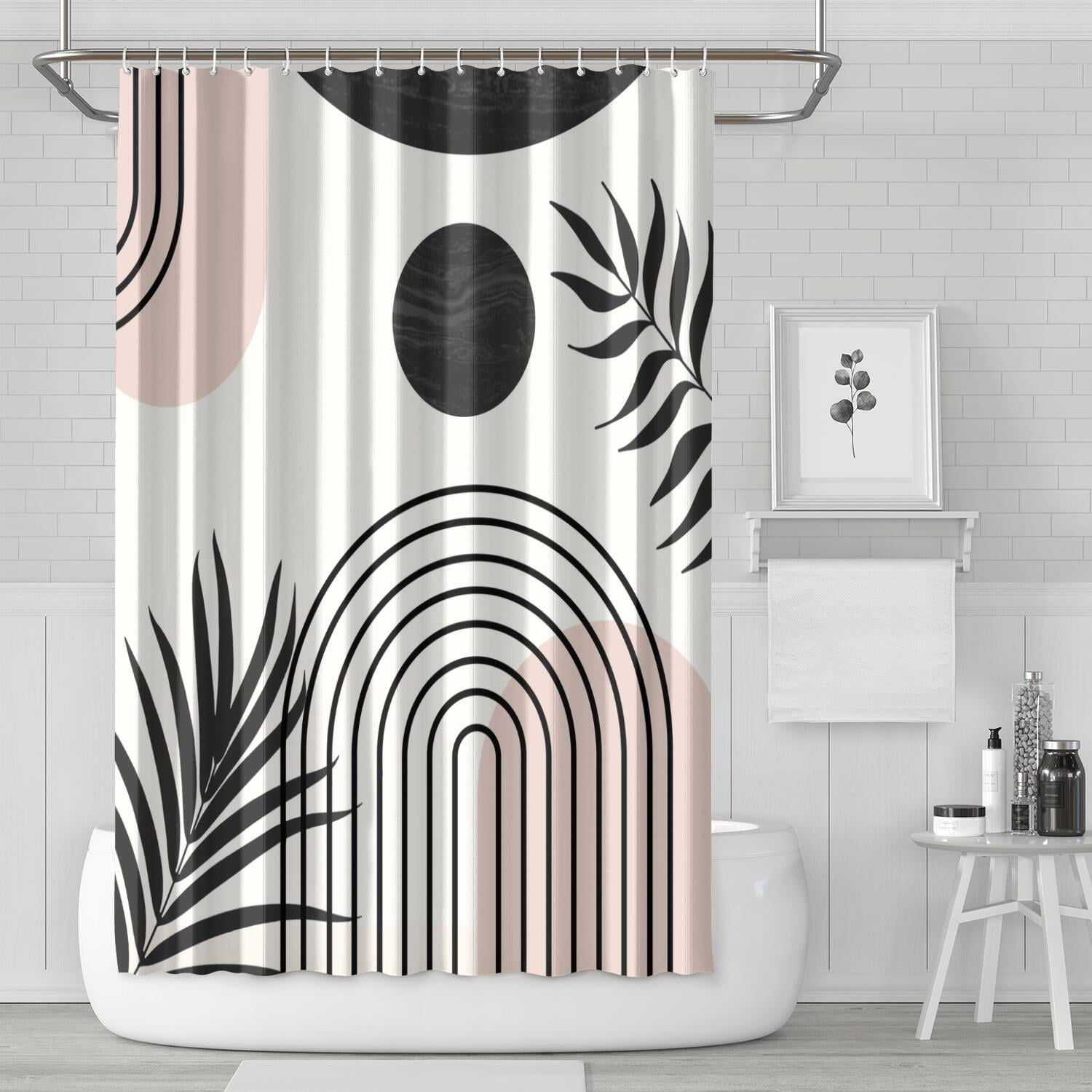 Boho Floral Shower Curtain 72x72 Inches - Tropical Leaves, Vintage ...