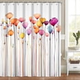 Boho Floral Shower Curtain Watercolor White Peony Camellia Colorful ...