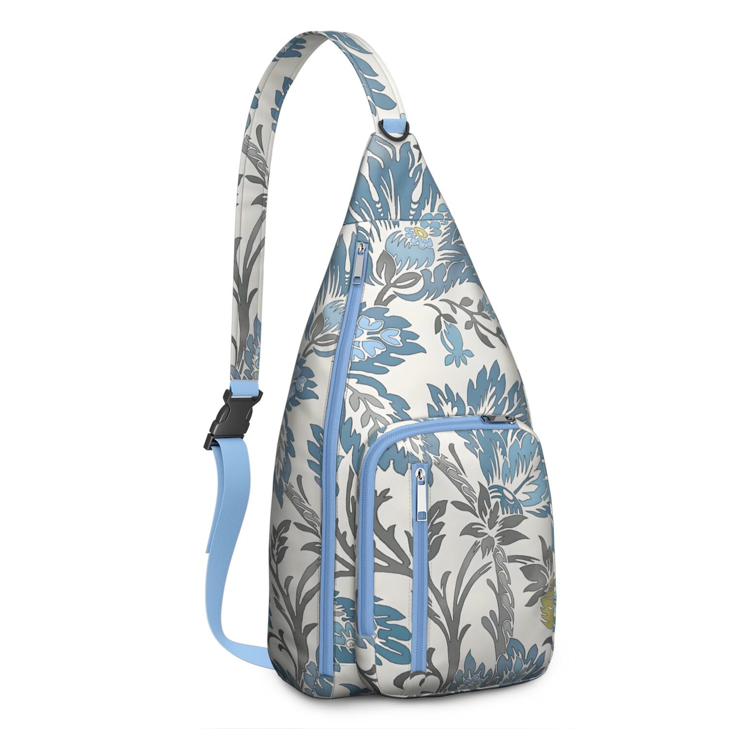 Boho Floral Sling Backpack – Vintage Botanical Watercolor Wildflower ...