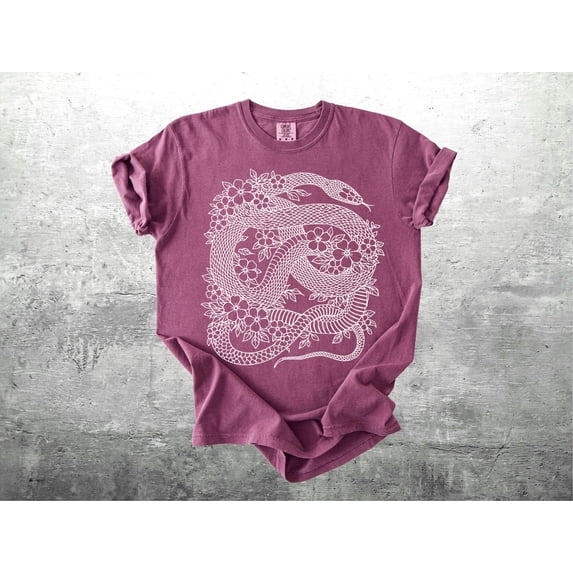 Boho Floral Snake Shirt Womens Mens Unisex Tshirt - Walmart.com