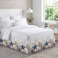 Boho Floral Starfish Bed Skirt Queen Size 18 Inch Drop, Coastal Coral ...