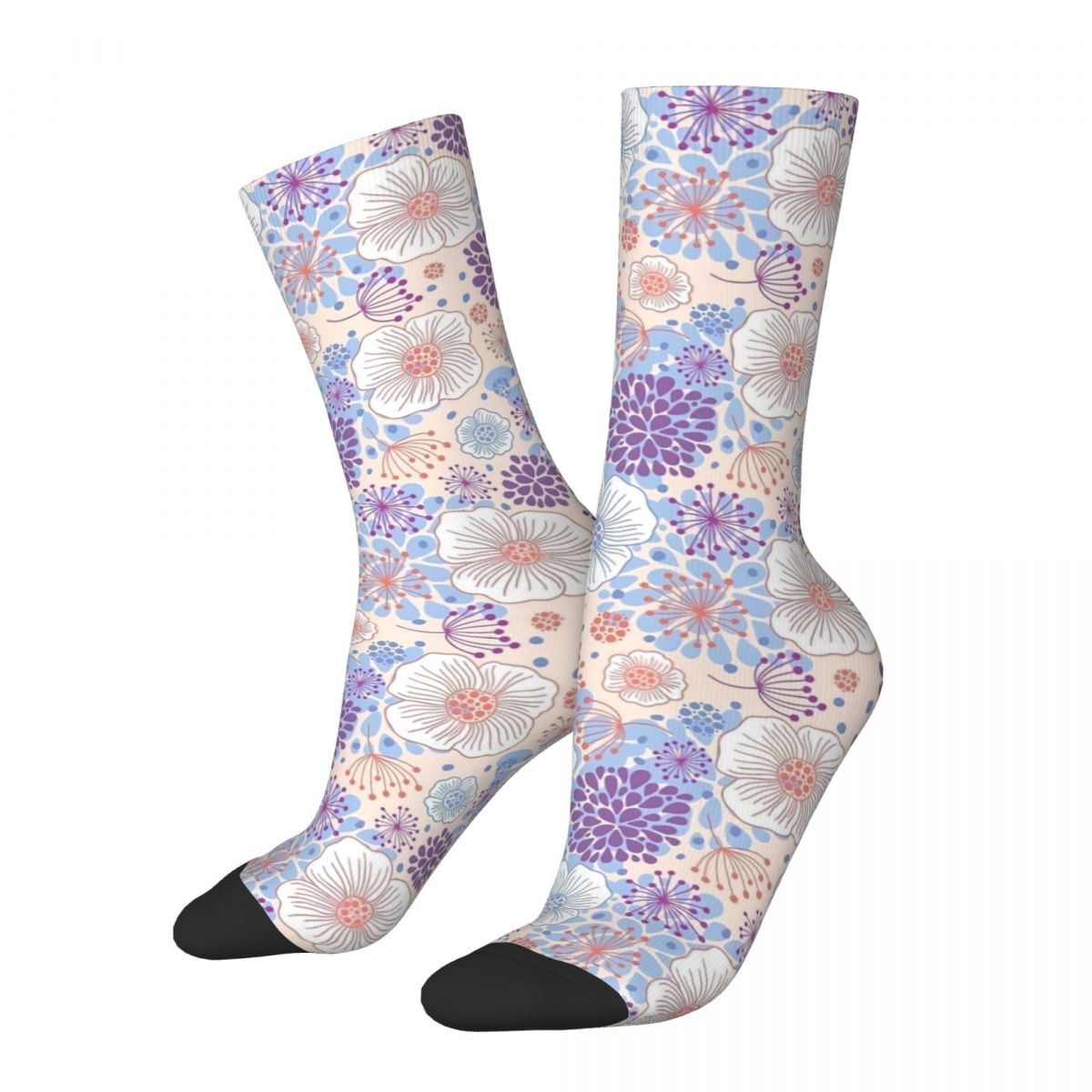 Boho Floral Stockings Bohemian Style Hippie Graphic Retro Socks Winter ...