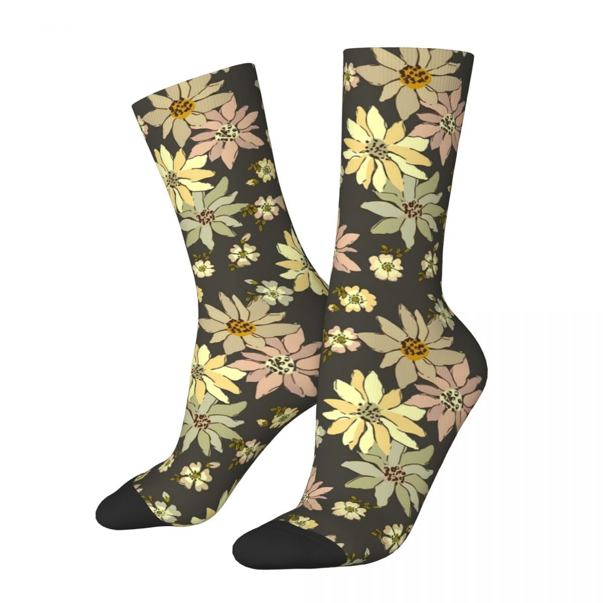 Boho Floral Stockings Bohemian Style Hippie Graphic Retro Socks Winter ...