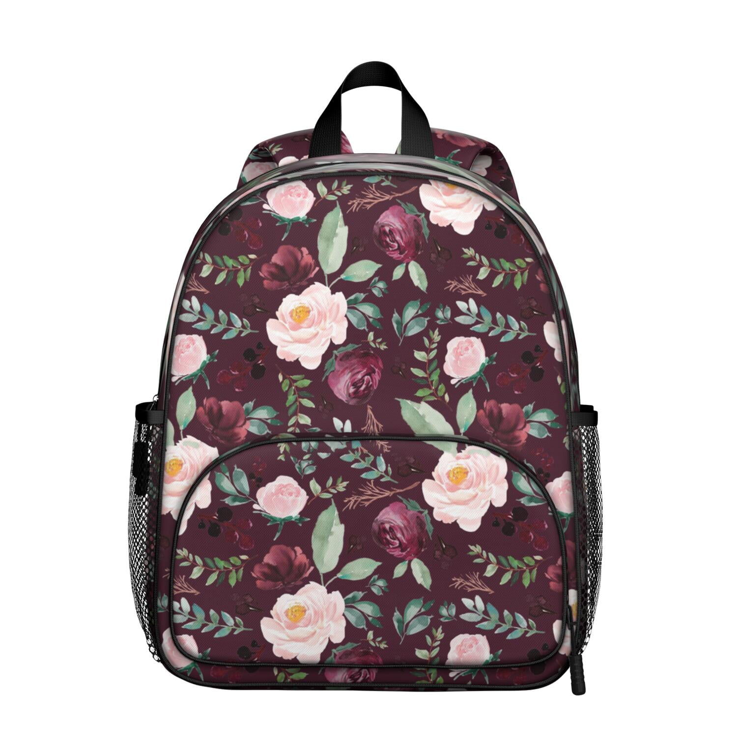 Boho Floral Students Backpack - Tropical Bloom and Blossom Design with ...