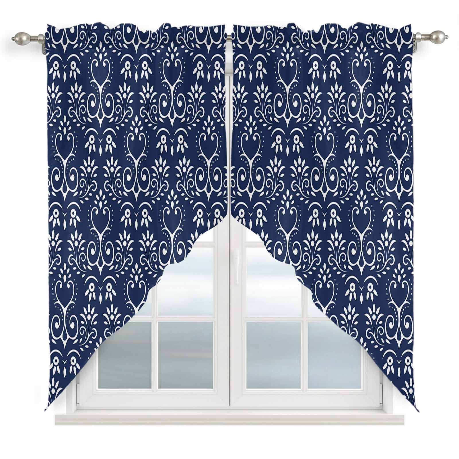 Boho Floral Swag Curtain Valance for Window 2 Panels Abstract Art ...