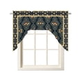 Boho Floral Swag Curtains for Kitchen Geometric Ethnic Tribe Botanical ...