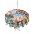Boho Floral Table Cloth Round Tablecloth, Bohemia Colorful Mandalas ...