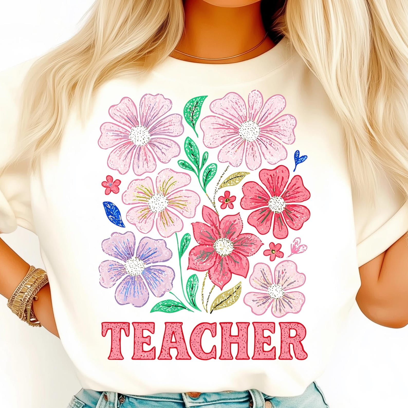 Boho Floral Teacher Shirt, Cute School Shirt, Teacher, Back To School ...