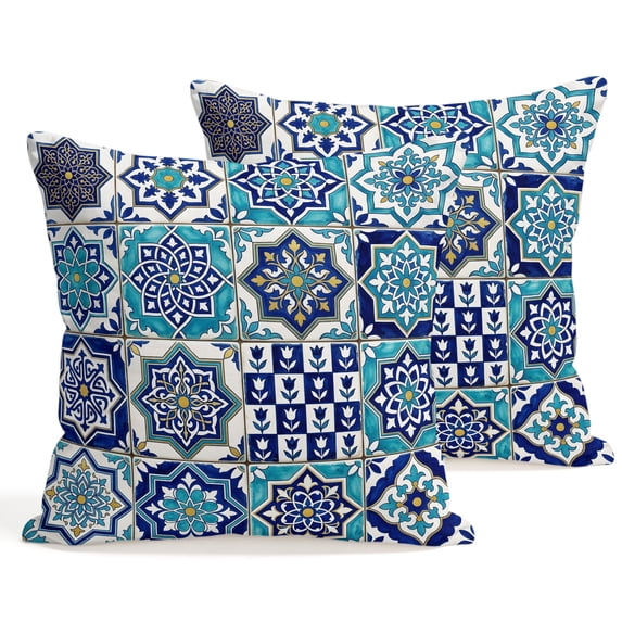 Boho Floral Throw Pillow Covers 20 x 20 Inch Pillow Covers Set of 2 ...
