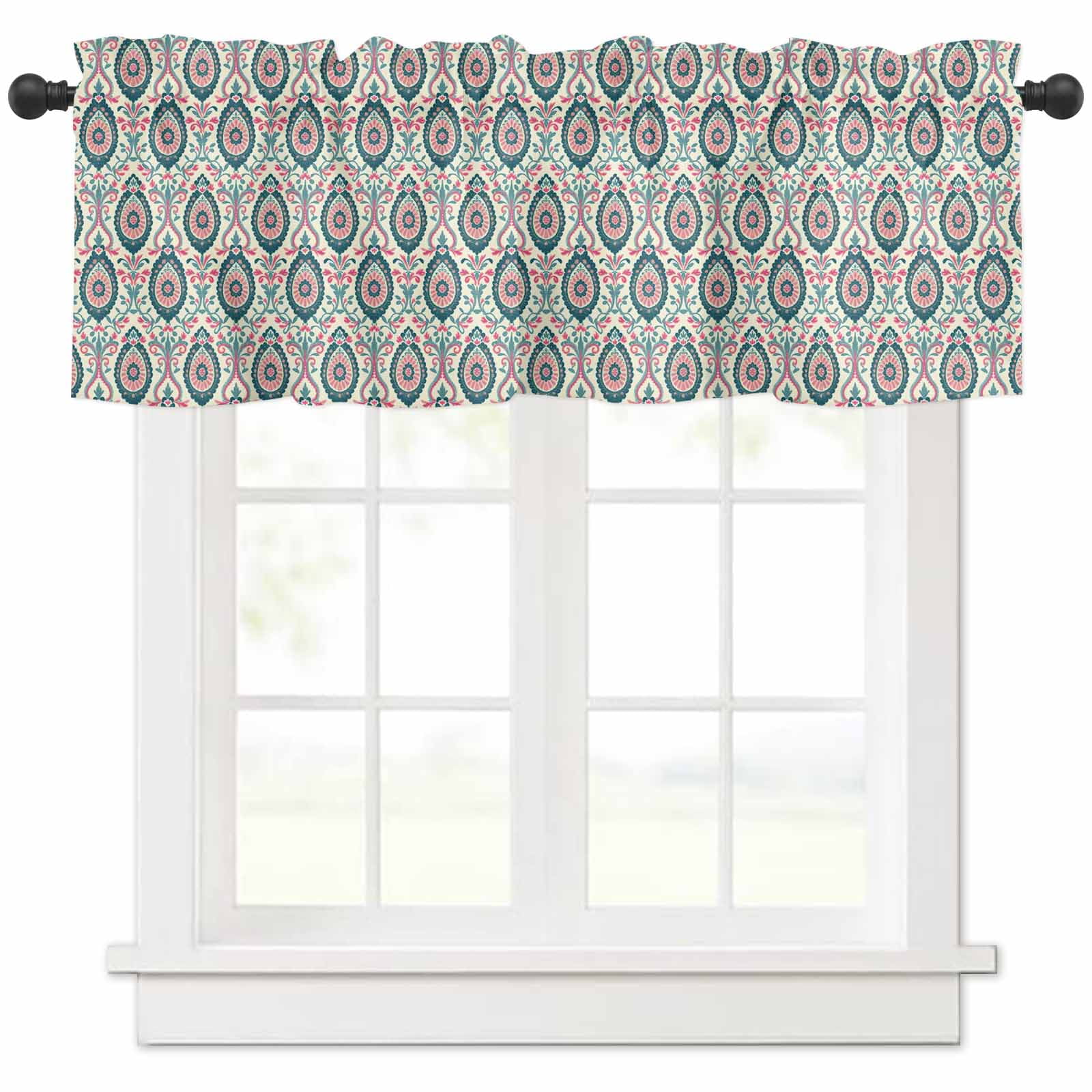 Boho Floral Valances for Windows Farmhouse Kitchen Curtains Valances ...