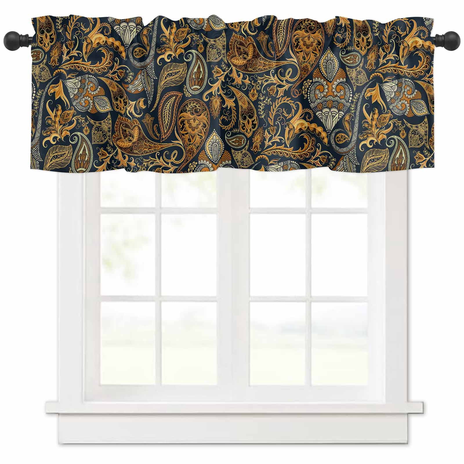 Boho Floral Valances for Windows Farmhouse Kitchen Curtains Valances ...