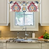 Boho Floral Vintage Curtain Valances Farmhouse Design Window Treatment ...