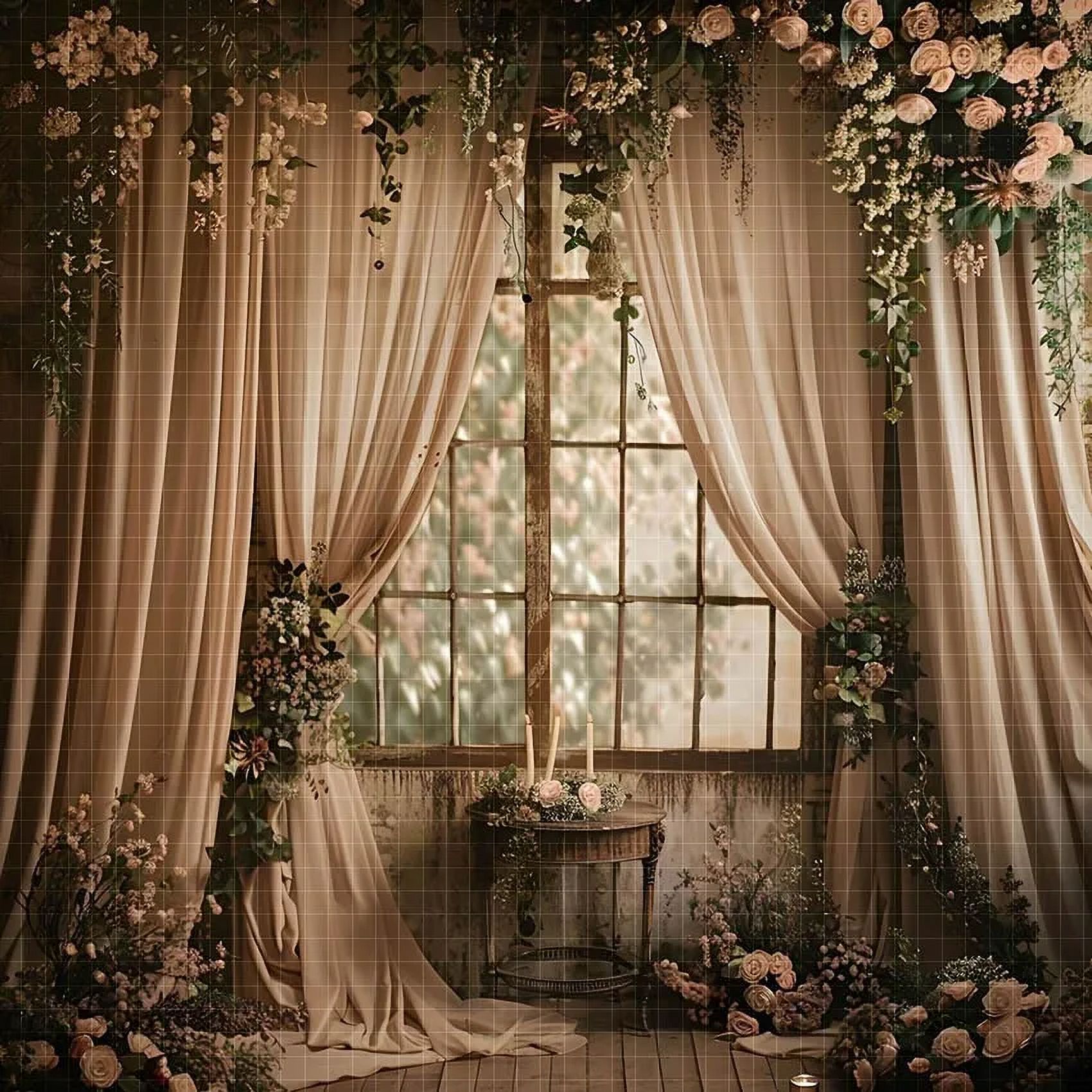 Boho Floral Vintage Room Adult Birthday Wedding Maternity Portrait r ...