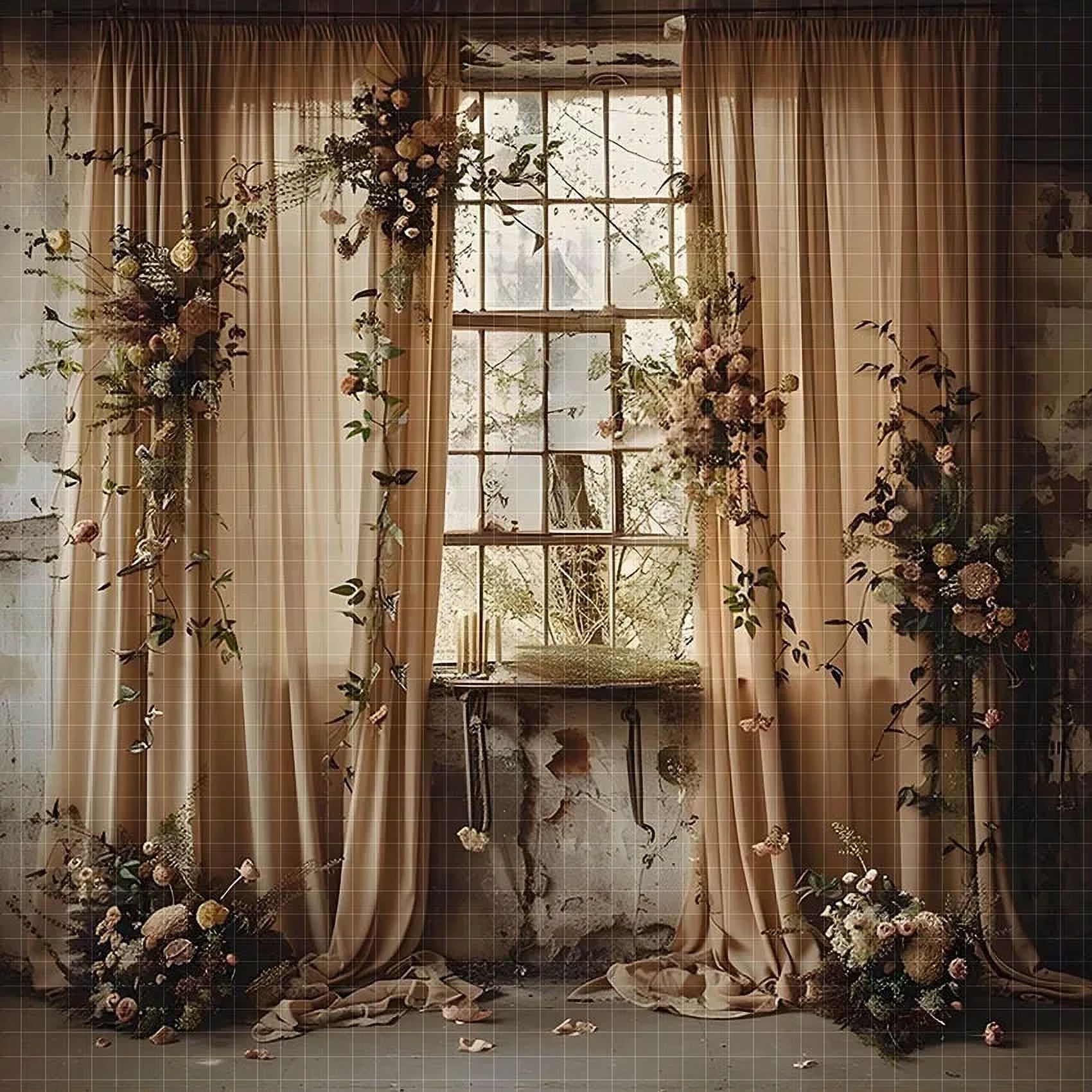 Boho Floral Vintage Room Adult Birthday Wedding Maternity Portrait r ...