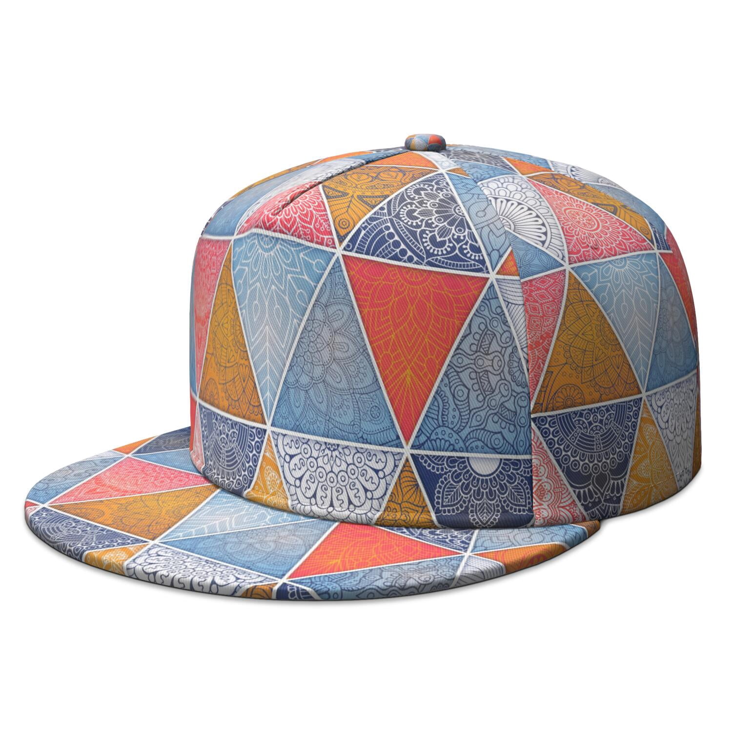 Boho Floral Vintage Snapback Hat - Adjustable Flat Brim Baseball Cap ...