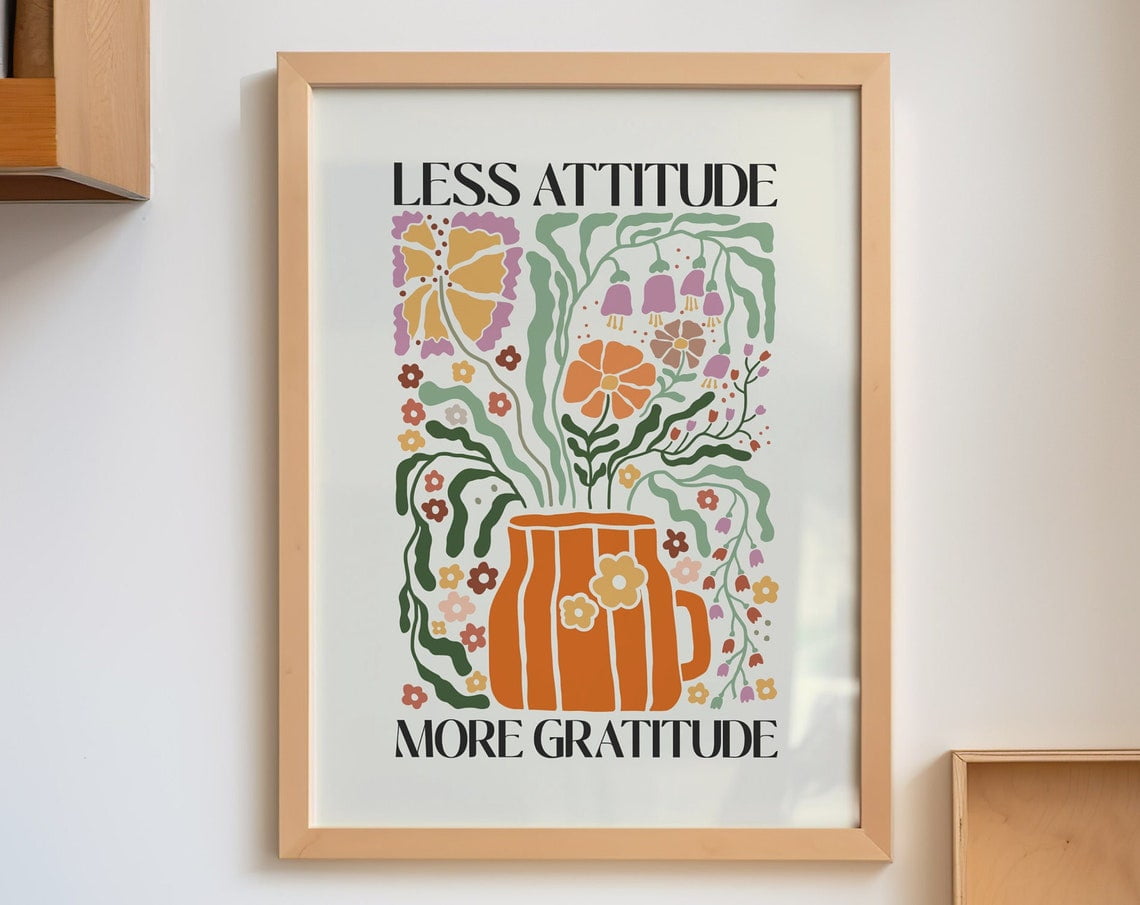 Boho Floral Wall Art, Abstract Flower Print, Wall Decor, Aesthetic ...