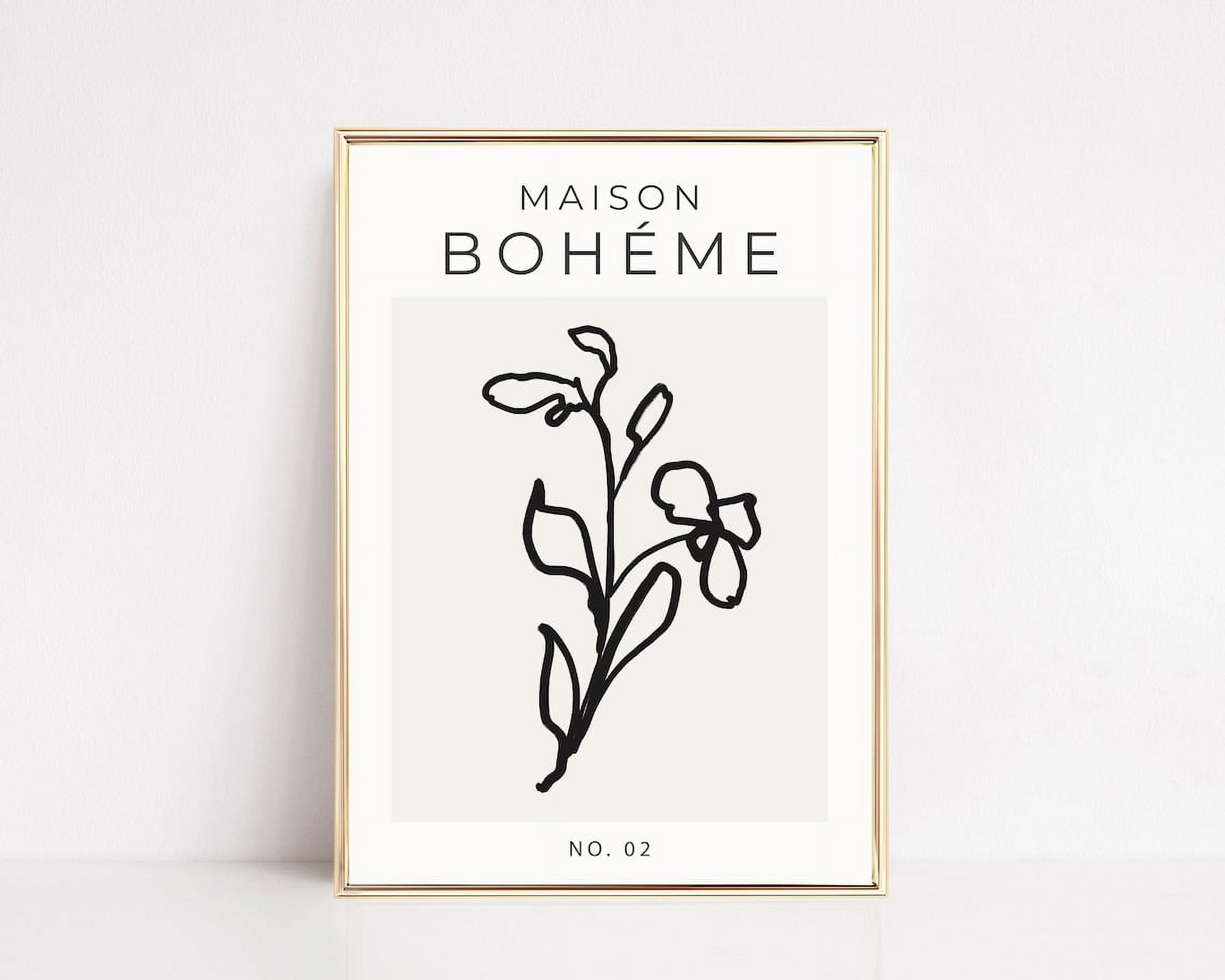Boho Floral Wall Art Botanical Print French Poster Minimalist Wall Art ...