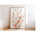 Boho Floral Wall Poster Neutral Botanical Poster Minimalist Wildflower ...