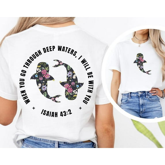 Boho Floral Whale Shark T-Shirt: Christian Bible Verse Tee - Walmart.com