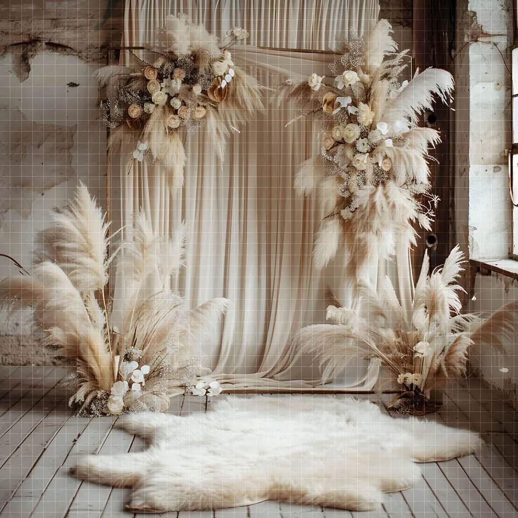 Boho Floral White Room Adult Birthday Wedding Maternity Portrait r ...