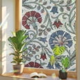 Boho Floral Window Privacy Film Rainbow Static Cling Stain Glass Window ...