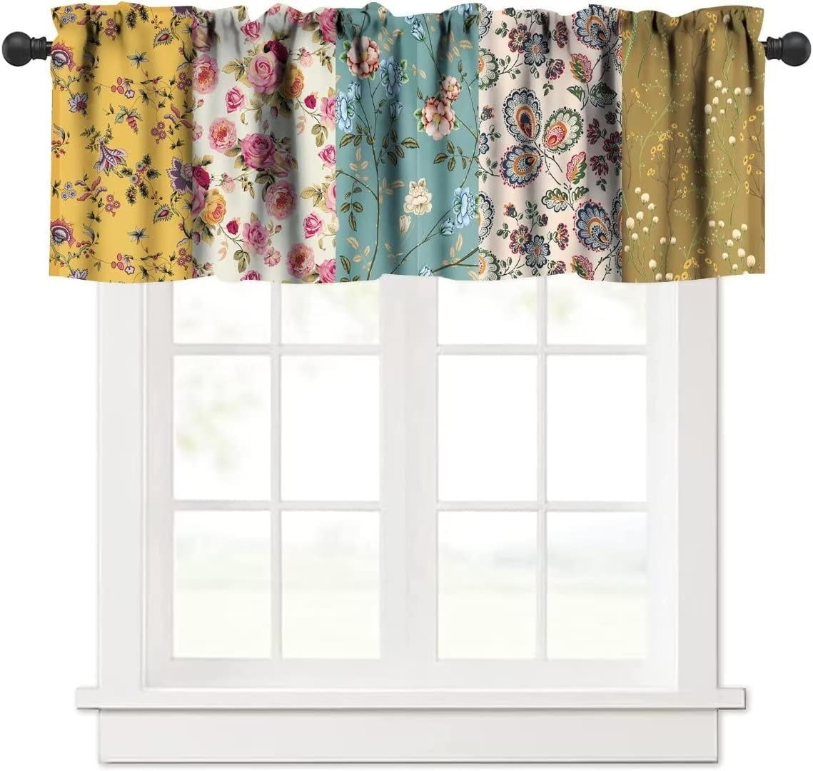 Boho Floral Window Valances Fashions Garden Vintage Bohemian Paisley ...