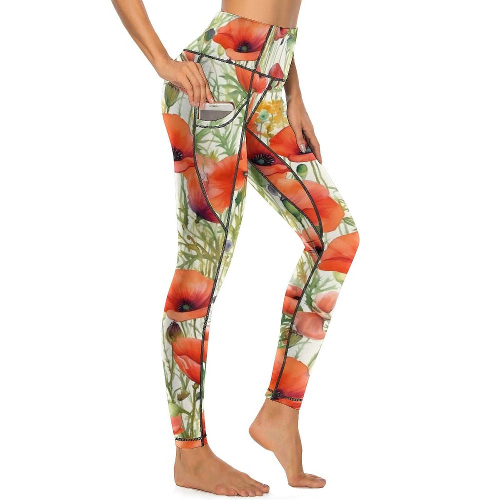Boho Floral Yoga Pants Sexy Vintage Flowers Print Graphic Leggings Push Up Gym Leggins Female ...