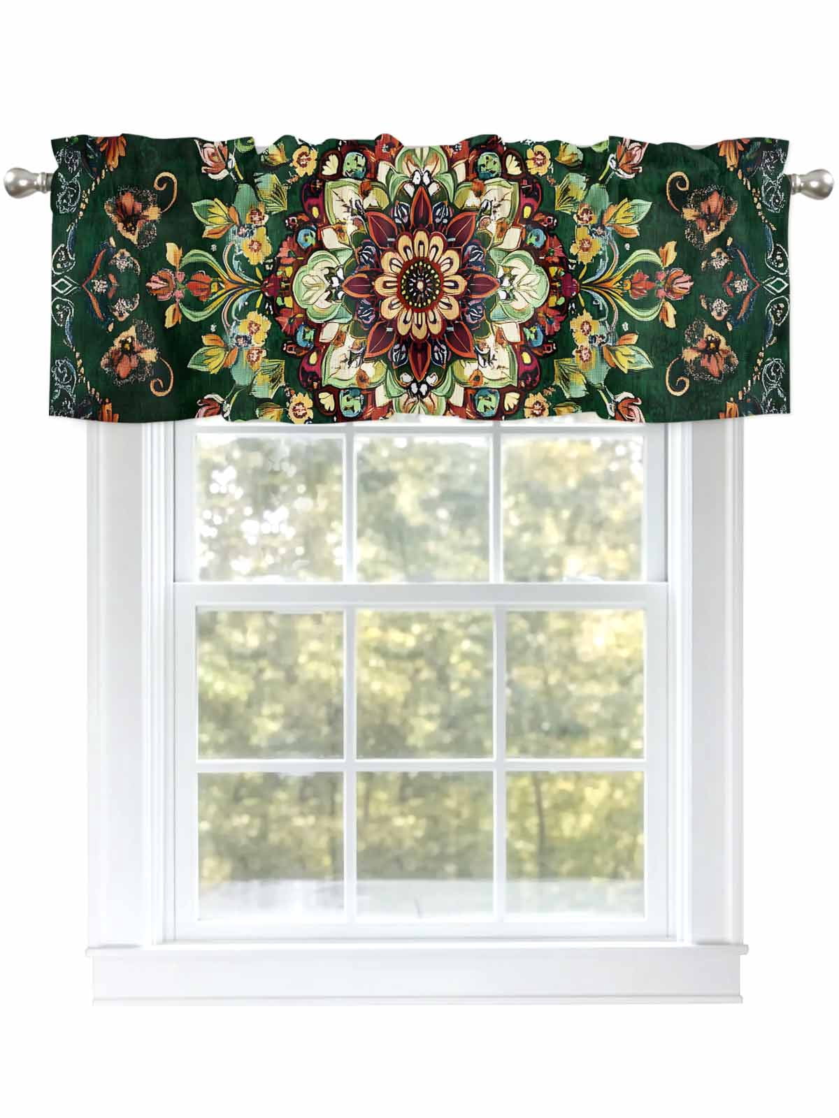 Boho Flower Curtain Valances for Windows, Bohemian Gorgeous Patterns ...