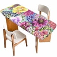 Boho Flower Fitted Rectangle Tablecloth 32" x 96" National Style Peony ...