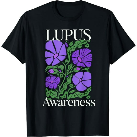 Boho Flower Floral Purple Lupus Awareness T-Shirt, F581 Sweatshirt All ...
