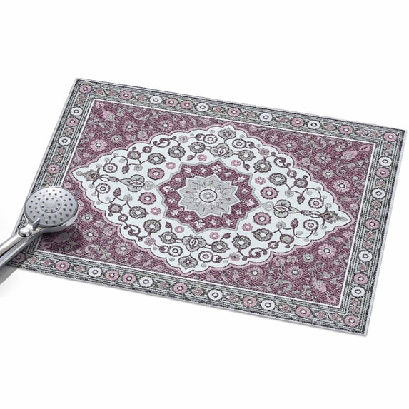 Boho Flower Front Door Rugs 2x3ft Pink Purple Bohemia Geometric Tribal ...